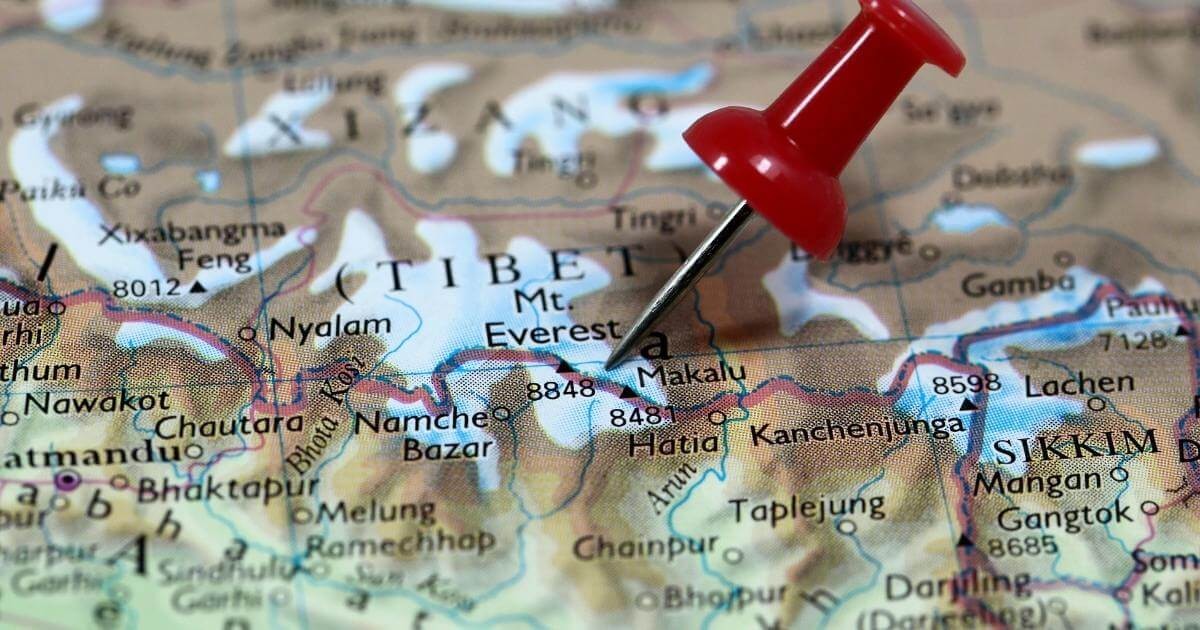 Where is Mount Everest Located on a Map?- Tidy Himalaya